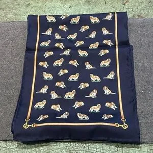 Alynn | Accessories | Vintage Alynn Silk Scarf W Overall Print Of Dogs ...